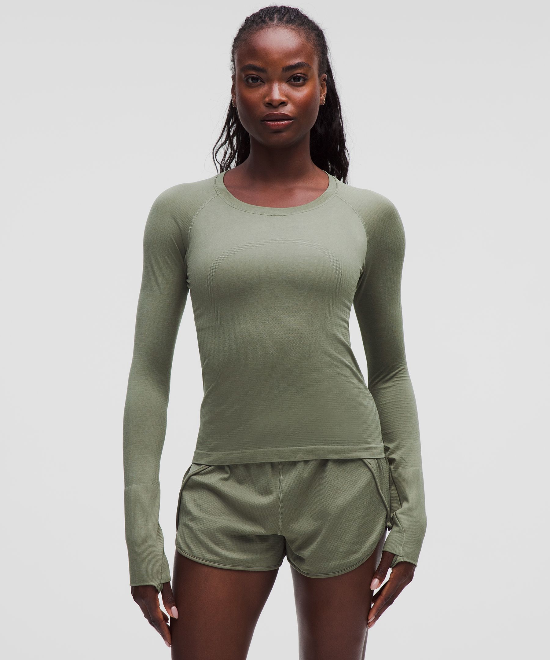 Lululemon Swiftly Tech Long-Sleeve Shirt 2.0 - Bay Leaf/Bay Leaf